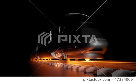 Abstract composition of night high-speed train - Stock Illustration ...