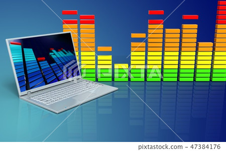 3d illustration of laptop computer - Stock Illustration [47384176] - PIXTA