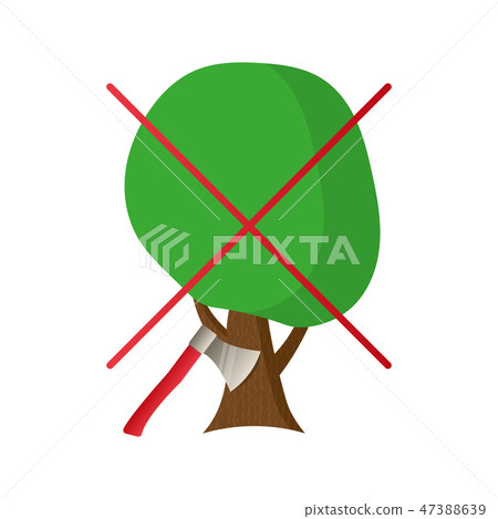 The sign of the ban on cutting trees vector... - Stock Illustration ...