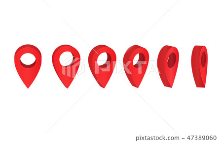Pointer mark on the map isometric icon. Map...-插圖素材 [47389060] - PIXTA圖庫
