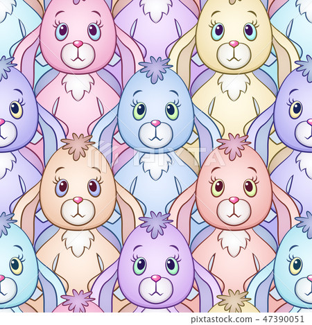 Rabbits, Seamless Background - Stock Illustration [47390051] - PIXTA