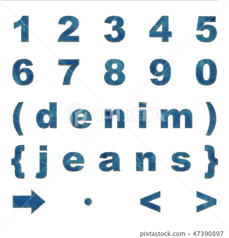 Denim style font number - Stock Illustration [47390897] - PIXTA