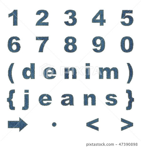 Denim style font number - Stock Illustration [47390898] - PIXTA