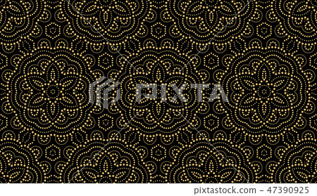 Flower geometric pattern with points. Seamless - Stock Illustration ...
