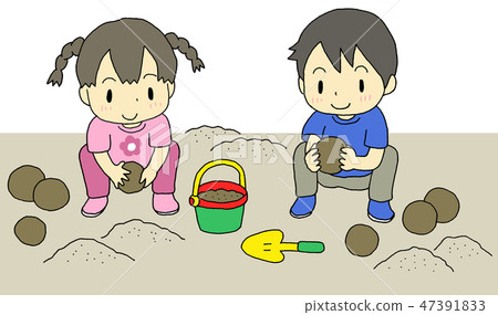 Mud dumplings child - Stock Illustration [47391833] - PIXTA