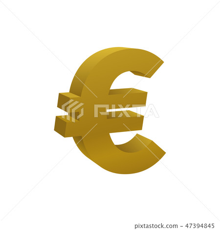 Gold colored euro symbol, currency icon - Stock Illustration [47394845 ...