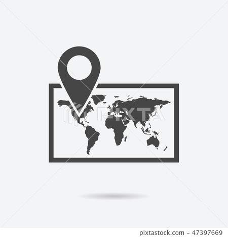 Map icon flat style isolated on background. - Stock Illustration ...