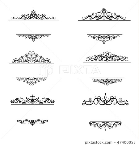 Vintage vector swirl frame set - Stock Illustration [47400055] - PIXTA