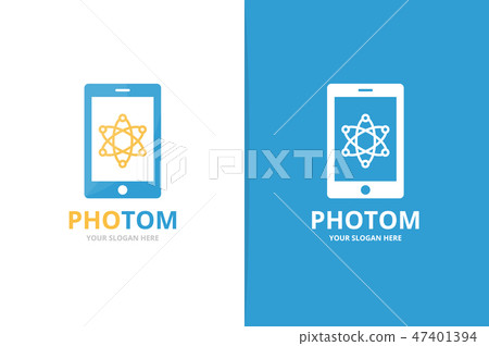 Vector atom and phone logo combination....-插圖素材 [47401394] - PIXTA圖庫