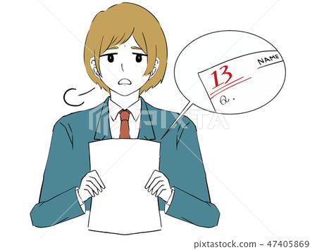 Girls who took bad points in the test - Stock Illustration [47405869 ...
