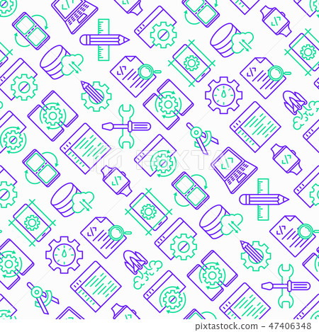 App development seamless pattern - Stock Illustration [47406348] - PIXTA