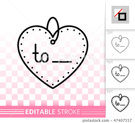 Heart tag simple black line sale label vector icon - Stock Illustration ...