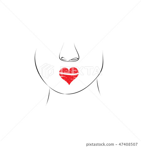 the face of the woman in love - Stock Illustration [47408507] - PIXTA