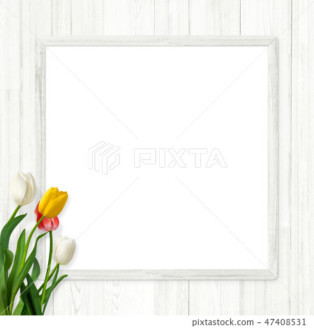 Background - Wall - Spring - White Wall - Tulip... - Stock Illustration ...