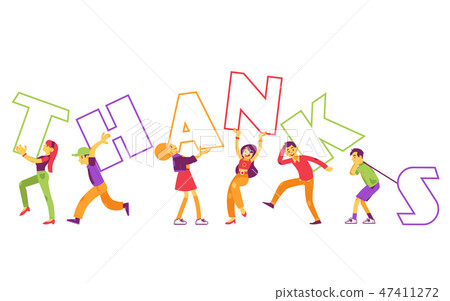 Vector illustration of Thanks text design with... - Stock Illustration ...