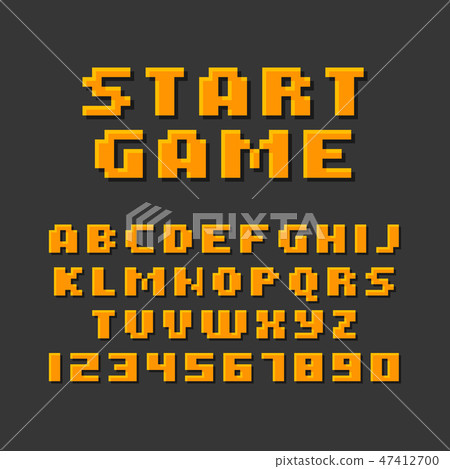 Pixel Retro Style Video Game Font. Vector - Stock Illustration ...