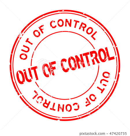 Grunge red out of control word round rubber stamp - Stock Illustration ...