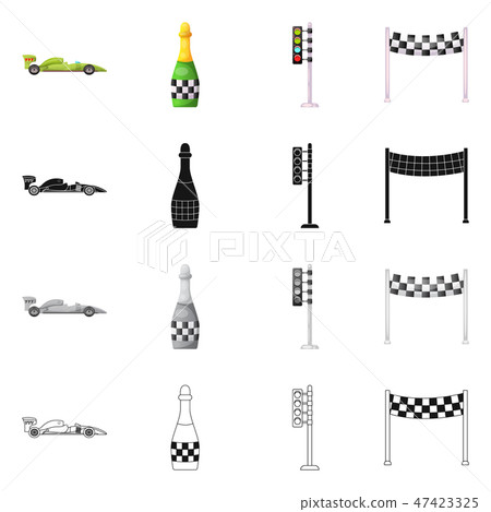 Vector design of car and rally sign. Collection... - Stock Illustration ...