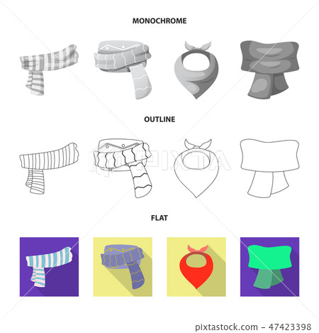 Vector design of scarf and shawl icon....-插圖素材 [47423398] - PIXTA圖庫