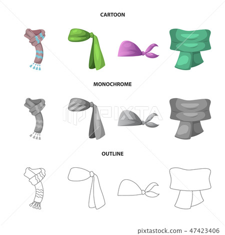 Isolated object of scarf and shawl logo. Set of... - Stock Illustration ...