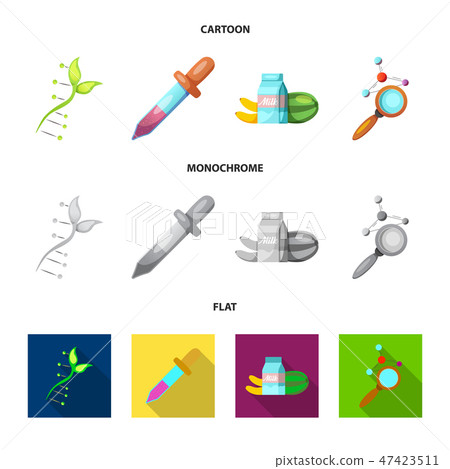 Vector design of genetic and plant sign. Set of... - Stock Illustration ...