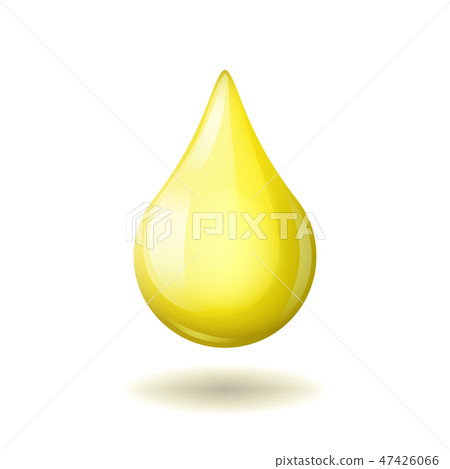 Yellow bright natural oil drop isolated on... - Stock Illustration ...