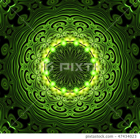 abstract fractal futuristic green pattern - Stock Illustration ...