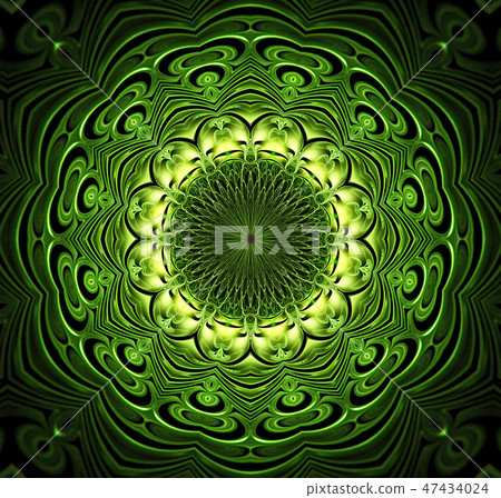 abstract fractal futuristic green pattern - Stock Illustration ...