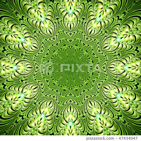 abstract fractal futuristic green pattern - Stock Illustration ...