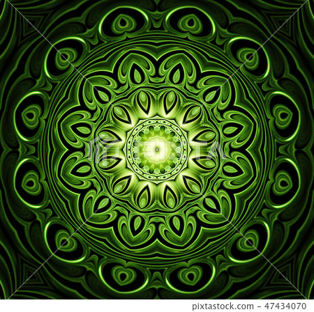 abstract fractal futuristic green pattern - Stock Illustration ...