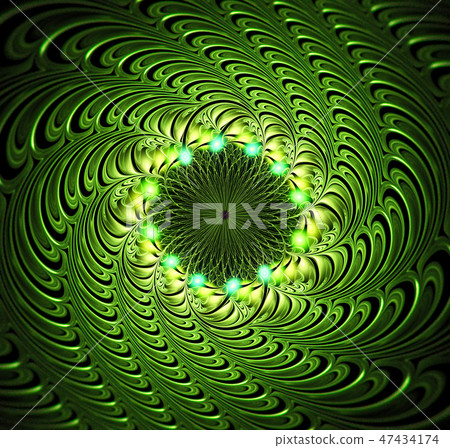 abstract fractal futuristic green pattern - Stock Illustration ...