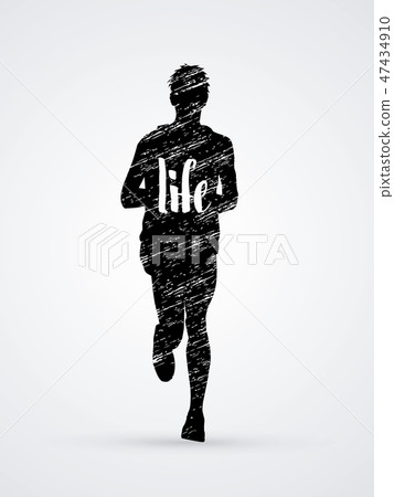 Running man front view graphic vector-插圖素材 [47434910] - PIXTA圖庫