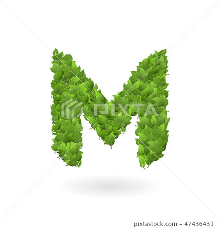 M letter of vector nature green eco leaves - Stock Illustration ...