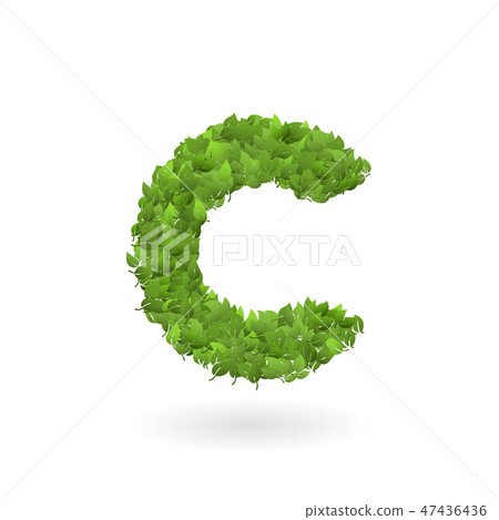 C letter of vector nature green eco leaves - Stock Illustration ...