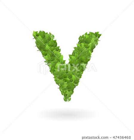 V letter of vector nature green eco leaves - Stock Illustration ...