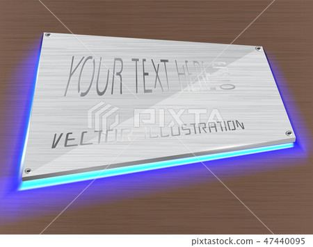 Acrylic label LED light decoration on label. - Stock Illustration ...