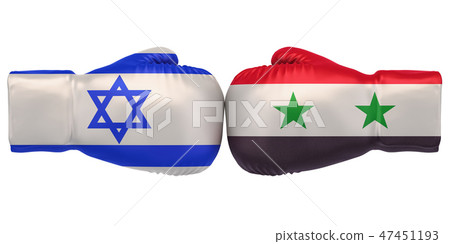 Boxing gloves with Israel and Syria flags - Stock Illustration ...