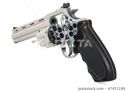 Revolver with opened empty cylinder, 3D rendering - Stock Illustration ...