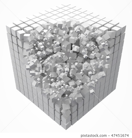 dissolving data block. made with smaller white... - Stock Illustration ...
