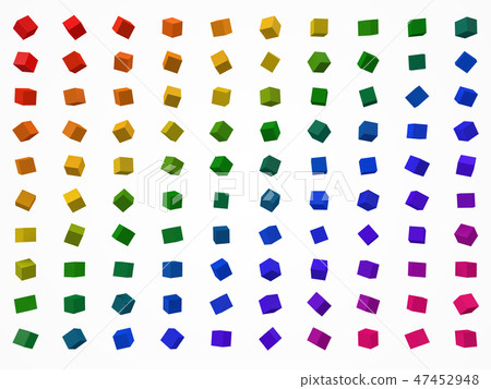 colorful cubes set. 3d style vector illustration. - Stock Illustration ...