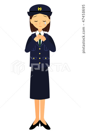 Female policeman sad expression Facial whole body - Stock Illustration ...