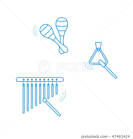 Maracas, mark tree, triangle Musical instruments. - Stock Illustration ...