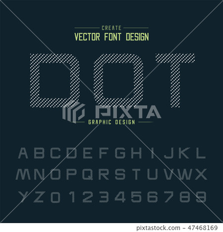 Dotted Font alphabet vector Design typeface letter - Stock Illustration ...