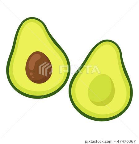 Avocado slices cartoons - Stock Illustration [47470367] - PIXTA