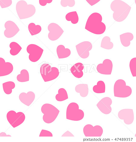 Pink hearts seamless pattern. Random scattered... - Stock Illustration ...
