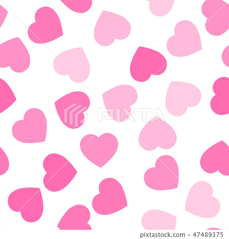 Pink hearts seamless pattern. Random scattered... - Stock Illustration ...