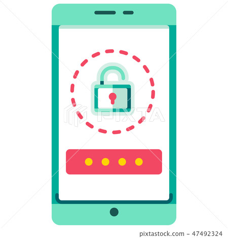 Pincode login flat illustration - Stock Illustration [47492324] - PIXTA