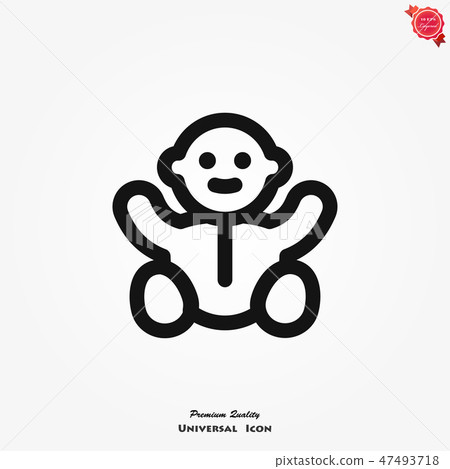 Baby kid child icon vector symbol - Stock Illustration [47493718] - PIXTA