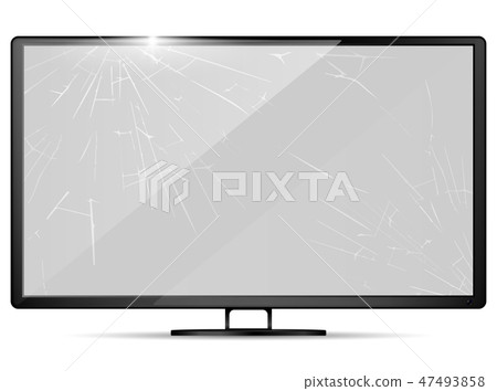3d realistic broken screen - LCD display with... - Stock Illustration ...