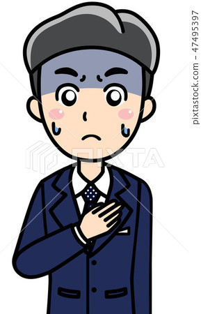 Male employee - troubled trouble trouble - Stock Illustration [47495397 ...